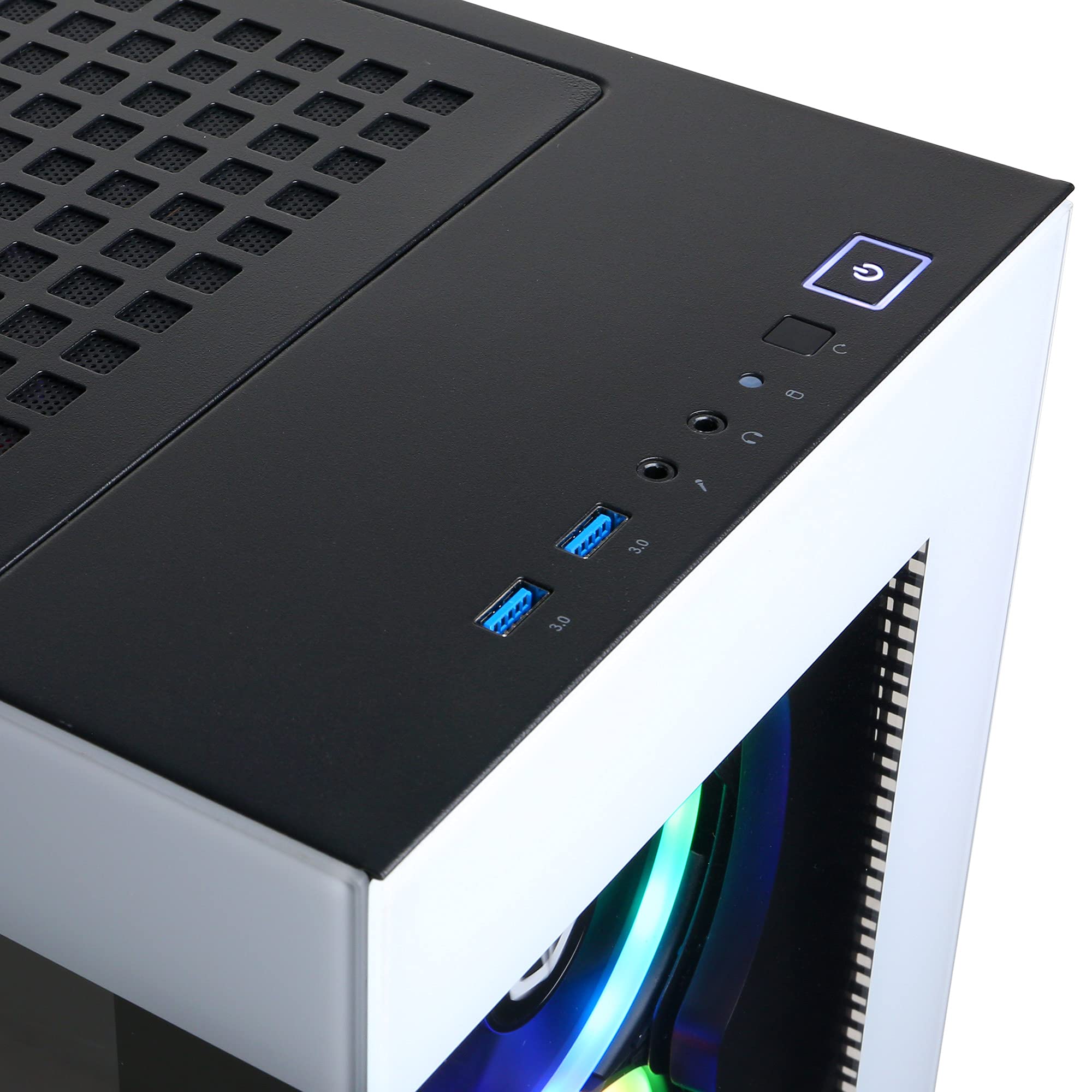 CYBERPOWERPC Gamer Master Gaming PC, AMD Ryzen 3 4100 3.8GHz, GeForce GT 1030 2GB, 8GB DDR4, 500GB PCI-E NVMe SSD, WiFi Ready & Win 11 Home (GMA888A7), White