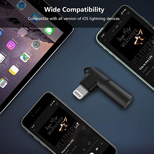 MOOU Headphones Jack Adapter for iPhone, MFi Certified iPhone Lightning to 3.5mm Jack Converter Compatible with iPhone 14/13/13 Pro/13 Pro Max/12/12 Pro Max/11/11 Pro/X XR XS XS Max 7 7P 8 8P