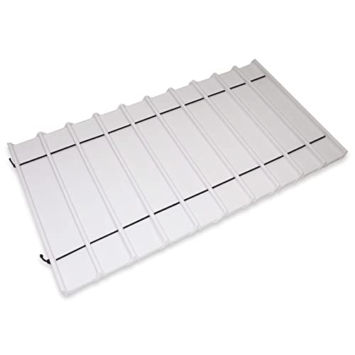 CuteBox Company White Plastic Tray (14.75β x 8.25β x 1β) with 10-Bar Compartments White Wooden Tray Insert for Jewelry Storage, Organization, Merchandise, Display