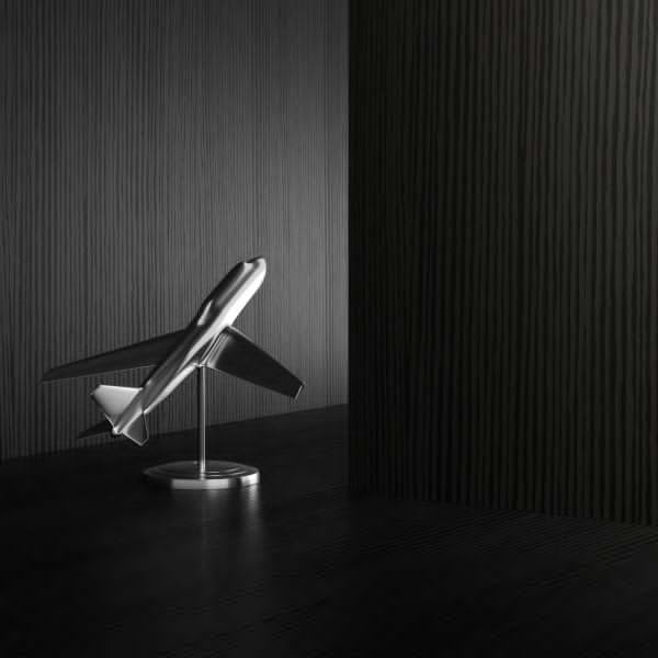 Mobili Fiver, Riccardo Floating nightstand, Ashwood Black, 17.7" x 9.8" x 6.1 ", Laminate-Finished, Modern Bedside Table, End Table, Italian Furniture