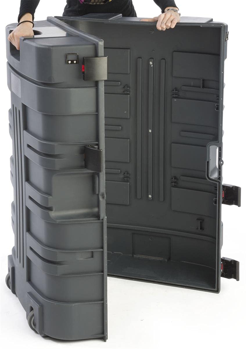 Displays2go 37.9 Inch Portable Trade Show Counter, Converts to Case, Hard Shell Plastic (BMRCNTB1)