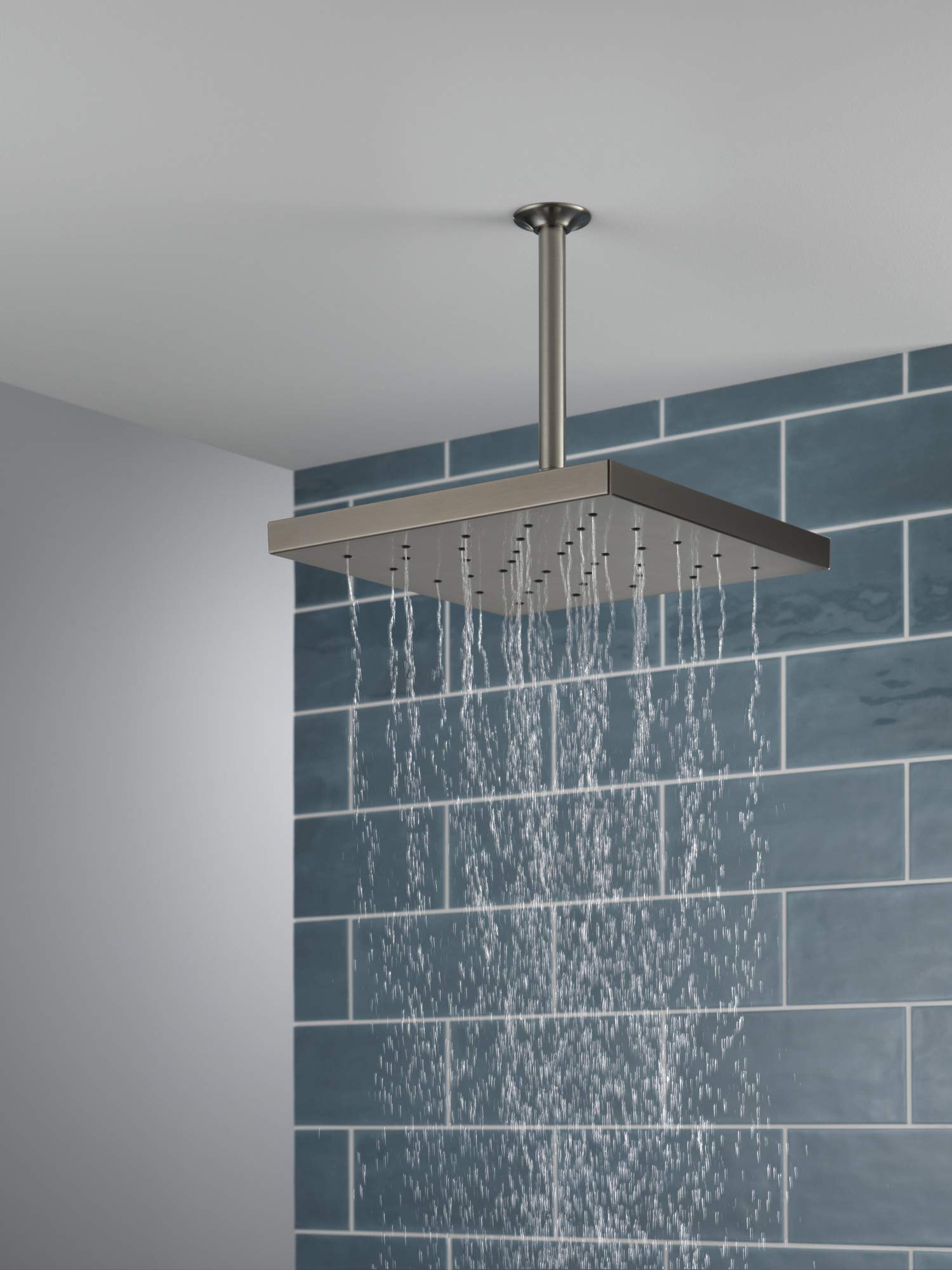 DELTA-FAUCET 52161-SS25 Delta H2Oknietic Single Setting UltraSoak Shower Head, 2.5 GPM Water Flow, Stainless