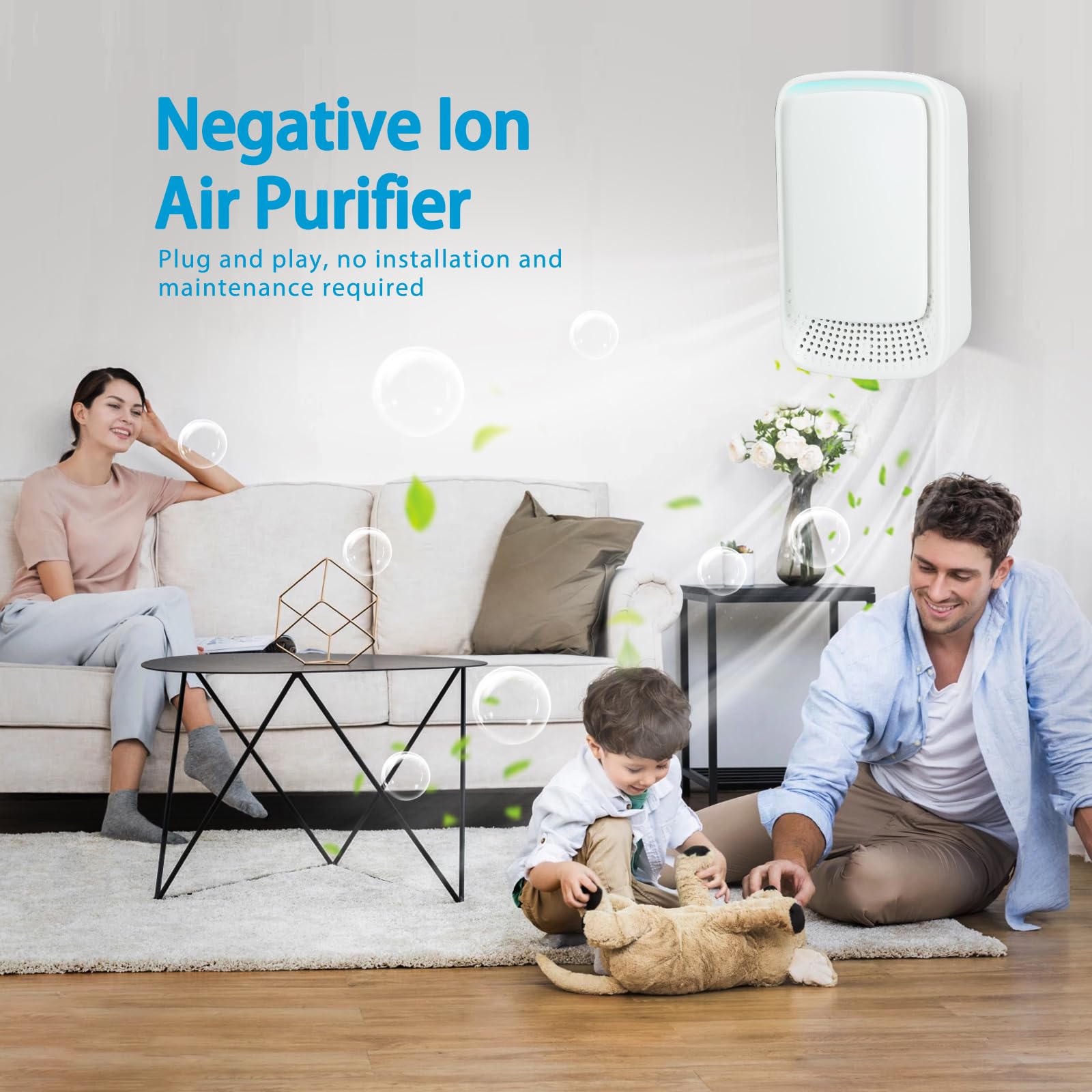 Ionizer Air Purifier(4 Pack),Plug in Air Ionizers for Home Mini Plug in Air Purifiers for Home,Office,Pets,Smokers,Toilet,Bathroom