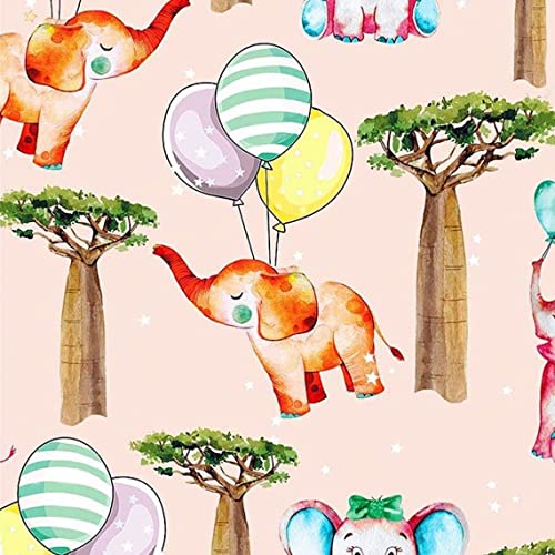 Texco Inc 100% Combed Quilting Prints Craft Cotton Apparel Home/DIY Fabric, Beige Orange Pink 1 Yard