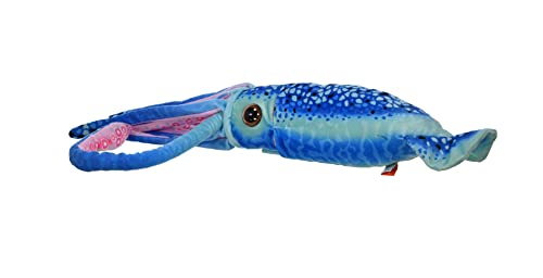 Wild Republic Wr Print Squid Plush, Stuffed Animal, Plush Toy, Gifts for Kids, Blue, 22"