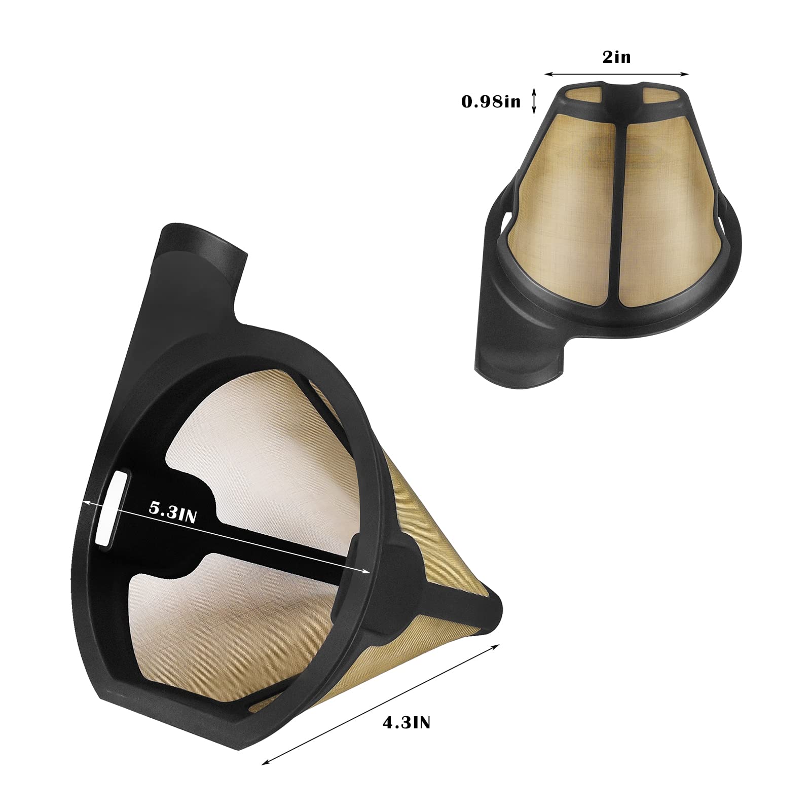 CUUKSHKN Reusable Coffee Filters, Replacement Coffee Filters, for Ninja Coffee Maker Filter and Brewers, Permanent Filter Compatible with CF09X Series Models (2 Pack)