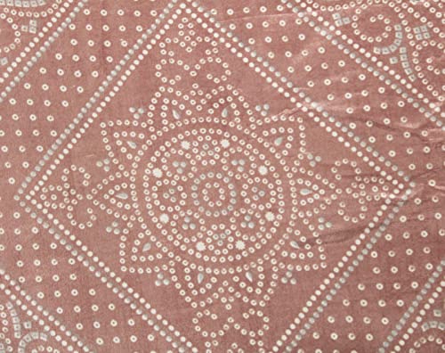 Peegli Vintage Bandhani Printed Saree Pink Recycled Fabric Silk Blend DIY Craft Sari