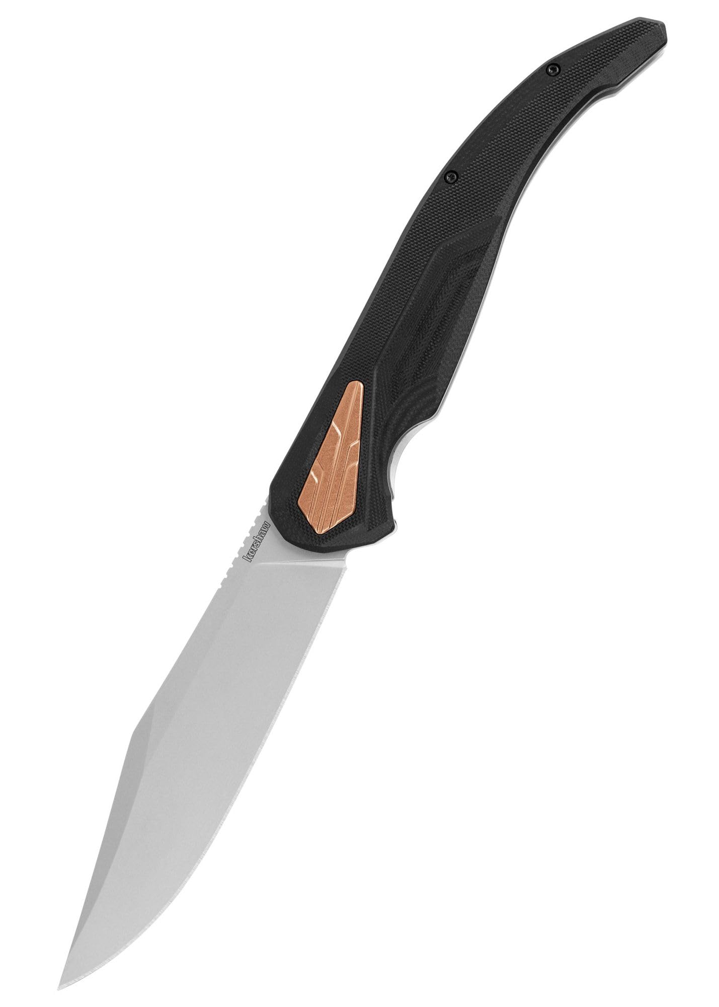 Kershaw Strata XL Pocket Knife, 5.4" D2 Carbon Steel Clip Point Blade, Manual KVT Ball-Bearing Opening System, Folder EDC