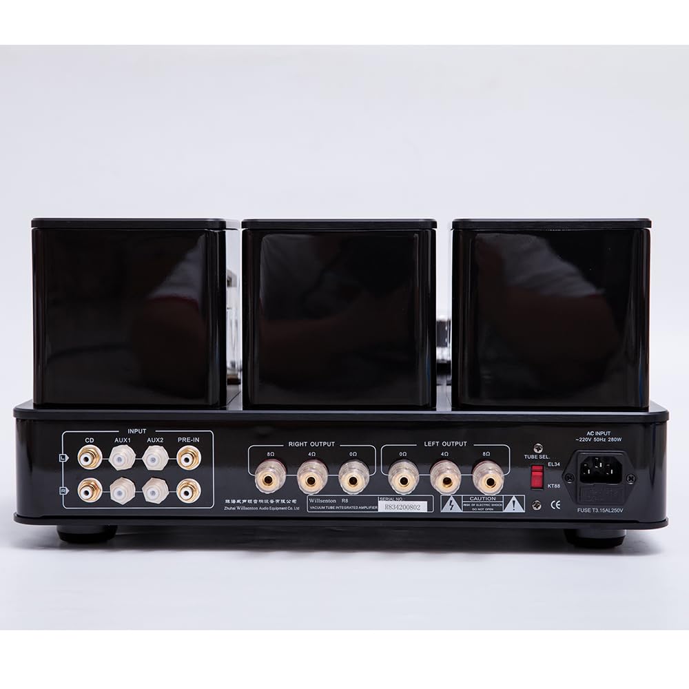 Willsenton R8 KT88/EL34 x4 Tube Amplifier Integrated AMP Power Amplifier Headphone Replaceable Basic Meter (Black)