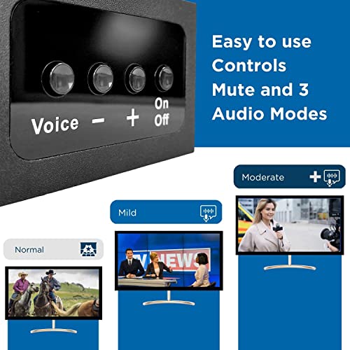 TV Ears Voice Clarifying TV Sound Bar β TV Speaker System for Great Sound and Hearing TV Dialog More Clearly β Compatible with Any Television β Clarifying Audio System for Hearing Impaired TV Viewers