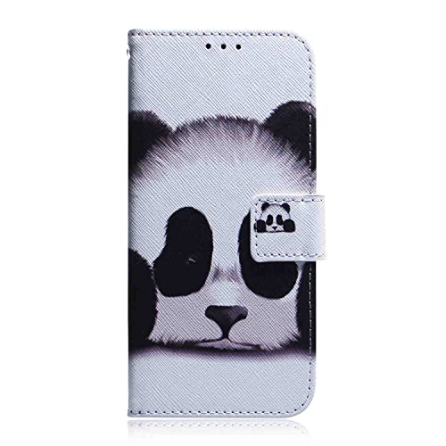 NATUMAX Phone Cover Wallet Folio Case for Oppo REALME 7 PRO, Premium PU Leather Slim Fit Cover for REALME 7 PRO, 2 Card Slots, Horizontal Viewing Stand, Fashion case, Panda