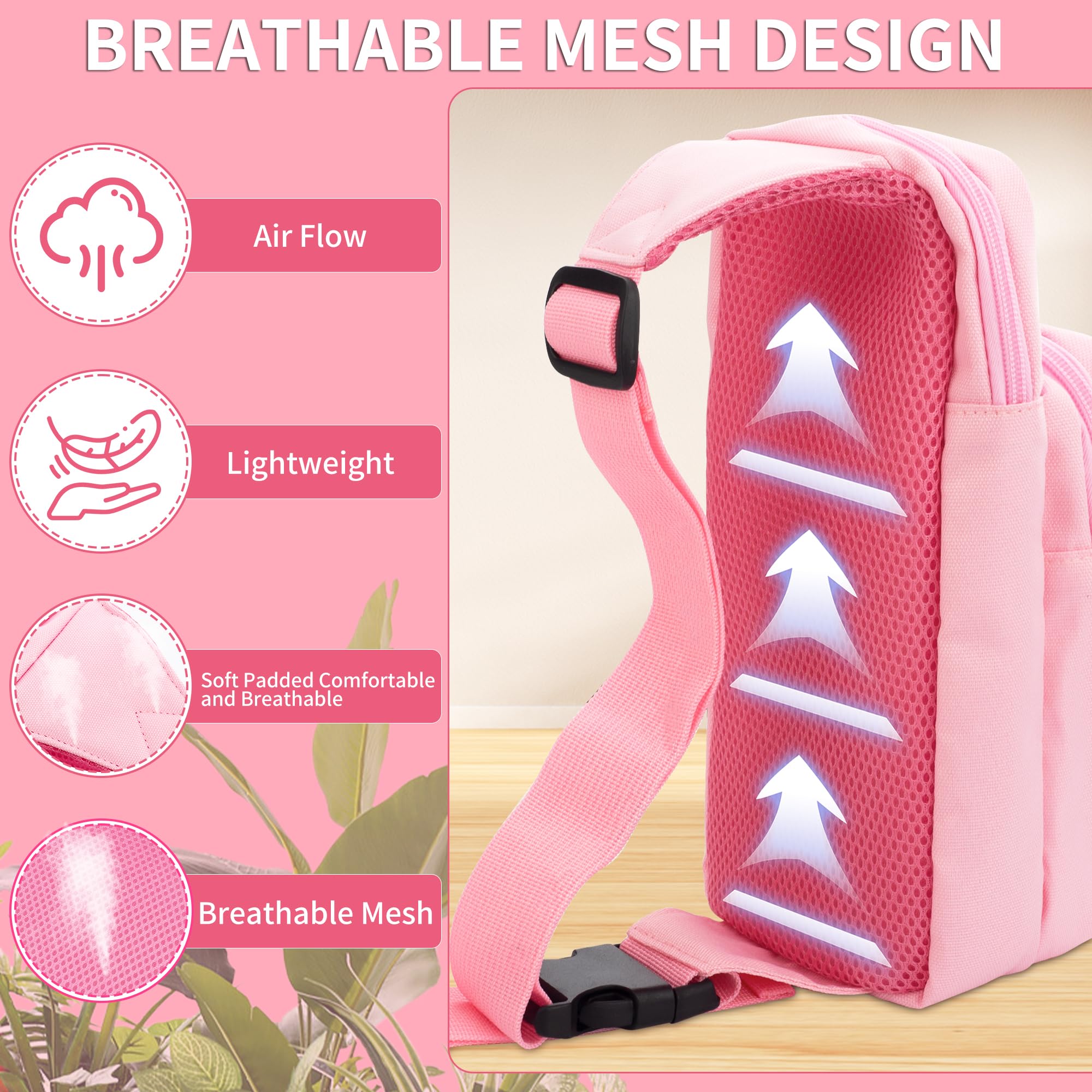 CONSOLEARMOR Pink Strawberry Travel Bag Compatible with Nintendo Switch/Lite/OLED, Portable Waterproof Crossbody Carrying Case, Shoulder Bag Storage Backpack Case with Thumb Cap for Switch Accessories