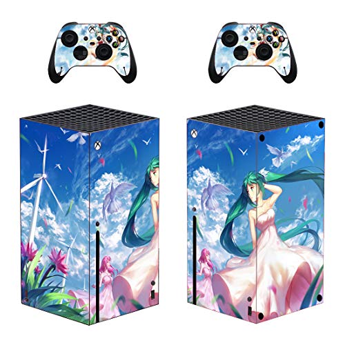 Decals Stickers Full Set Faceplate Skin for X-box-One-Series X Protection Kit Singer Miku