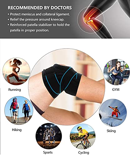 Docbraces - Knee Brace with Side Stabilizers & Patella Gel Pads, Adjustable Compression Knee Support Braces for Knee Pain, Meniscus Tear,ACL,MCL,Arthritis, Joint Pain Relief,Injury Recovery