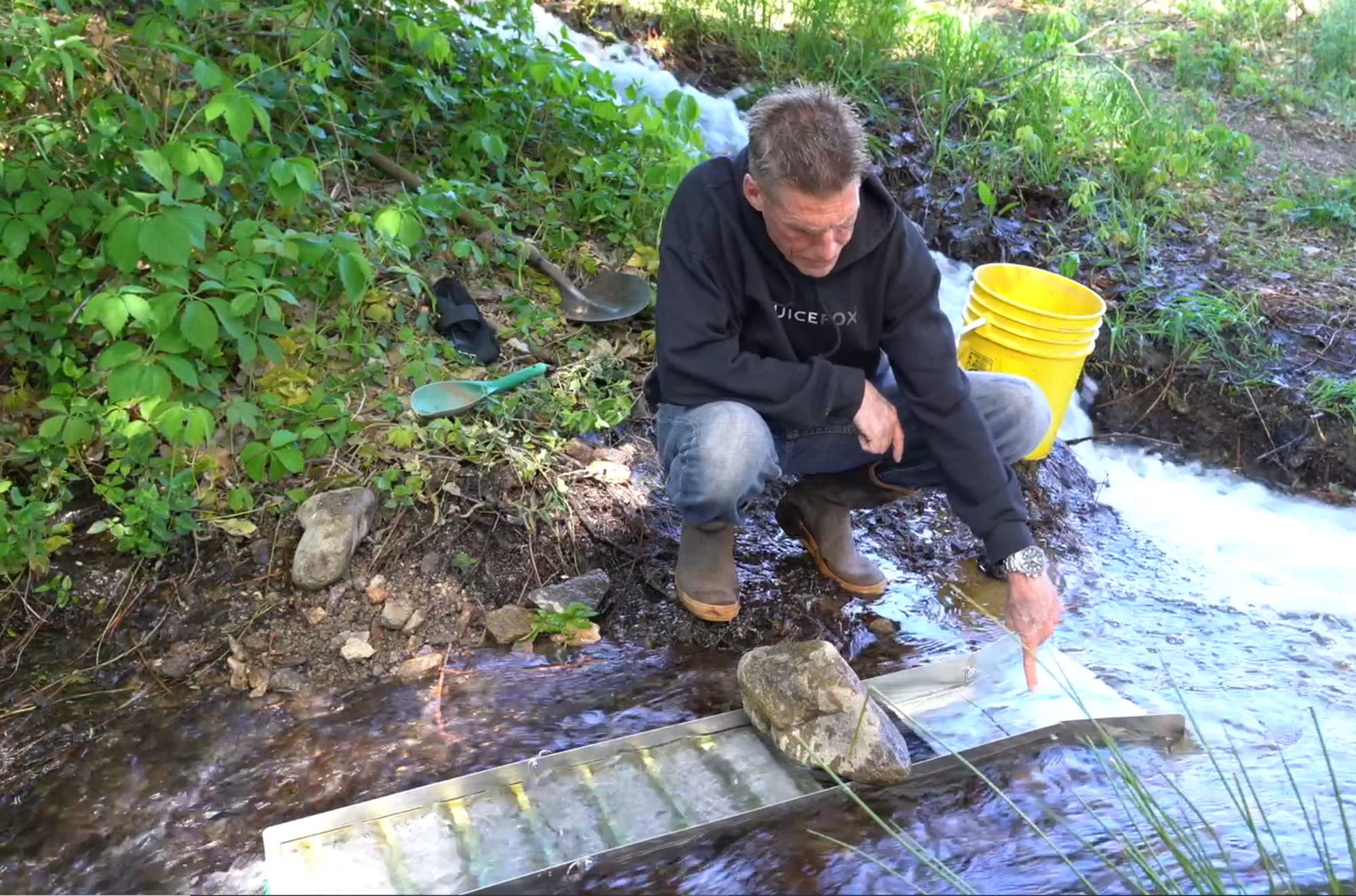 Complete Gold Mining Kit; Folding 50 inch Gold Sluice Box; Gold Prospecting Equipment; Rock Pick Hammer; Gold Classifiers; Pay Dirt Scoop; Crevice Tools and More