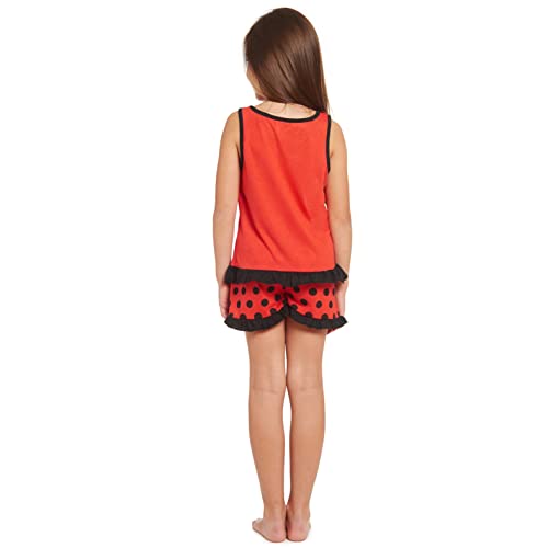 Miraculous Ladybug Big Girls Pajama Shirt and Shorts Polka Dots Red 14-16