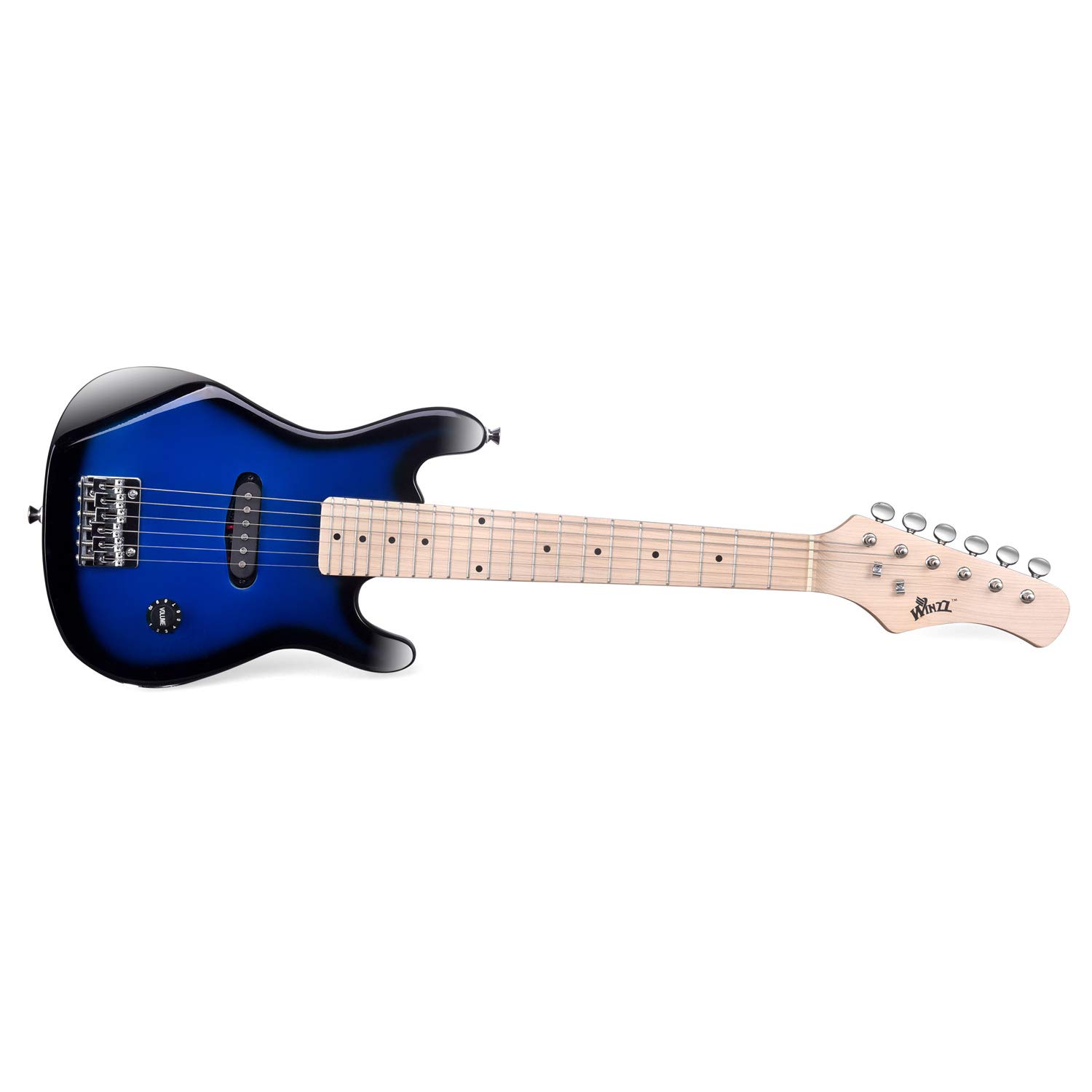 WINZZ EGM100 30 Inches Real Kids Electric Guitar with Beginner Kit, Right Handed, Blueburst