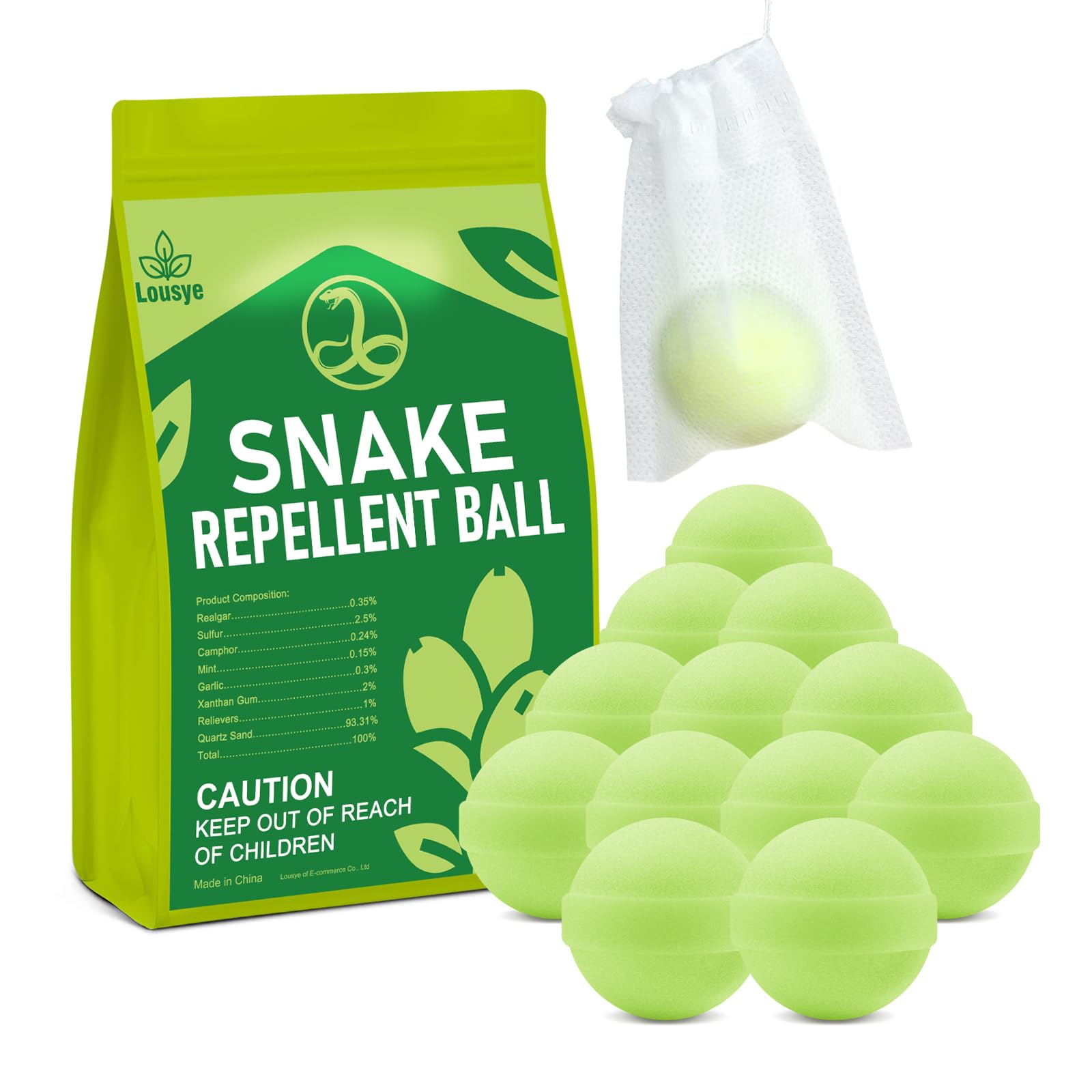 Lousye 12 Pack Snake Repellent for Yard Powerful, Snake Away Repellent for Outdoors, Moth Balls for Snakes, Pet Safe Snake be Gone for Lawn Garden Camping Fishing Home to Repels Snakes and Other Pests
