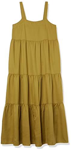 The Drop Women's Britt Tiered Maxi Tent Dress, Olive Oil, M