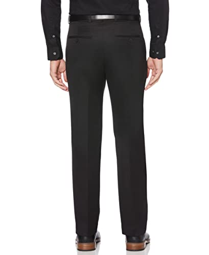 Perry Ellis Portfolio Men's Performance Dress Pant, Modern Fit, Non-Iron, Flat Front Stretch (Waist Size 30 - 42), Black, 38W x 30L