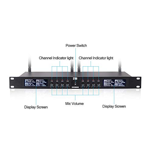 XTUGA CM280 UHF 8 Channel Professional Gooseneck Microphone System Conference Mics Fixed Frequency Super-Low Background Noise for Large conferences(Frequency A)