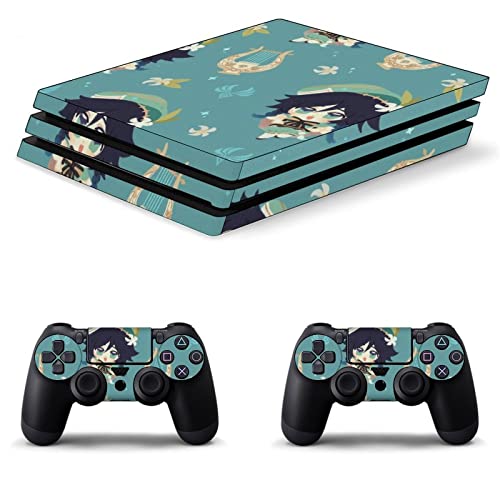 Cute Mini Genshin Impact PS4 controller and console skin sticker protective cover wireless/wired gamepad controller Full body skin Body Vinyl Sticker Decal Cover Skin