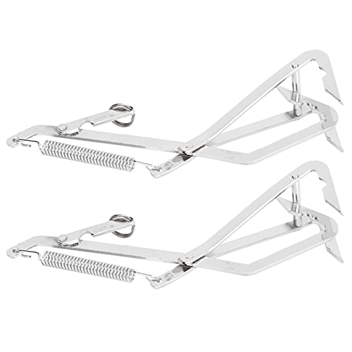 Qiilu Seafood Grabbing Tools Crabs Grabber Stainless Steel 2 Pcs Seafood Grabber Stainless Steel Grabbing Tools for Catching Crabs Pike Predatory Fish (Single Hook)