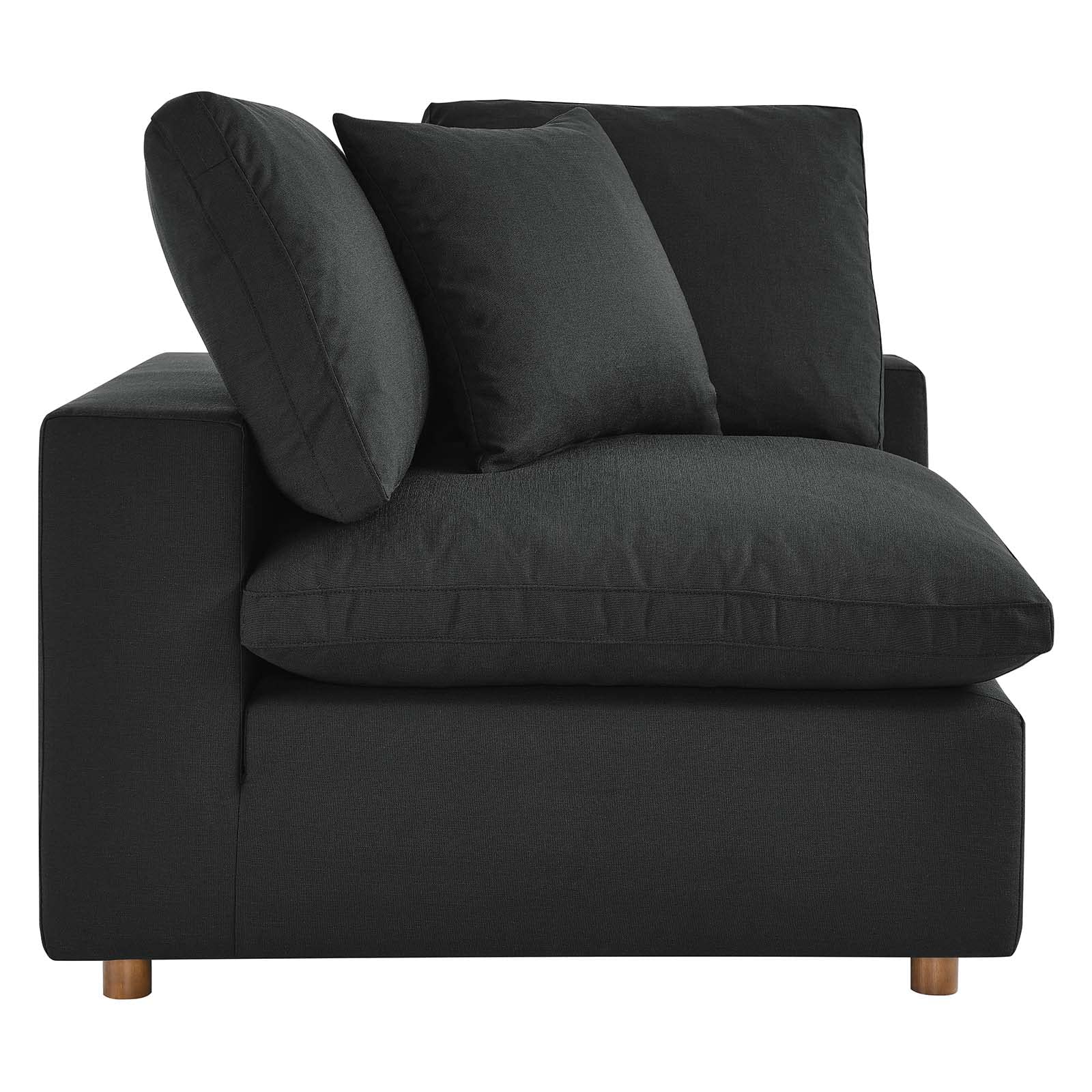 Modway Commix Down Filled Overstuffed 3 Piece Sectional Sofa Set, Armless Chair/Two Corner Chairs, Gray