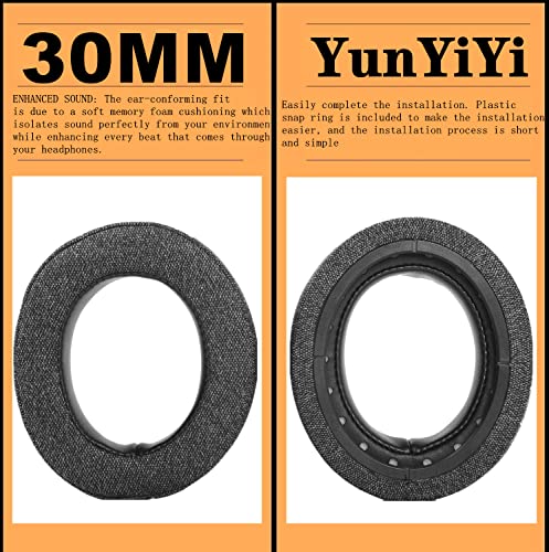HS70 YunYiYi Upgrade Ear Pads Ear Cushion Replacement Compatible with Corsair HS70 HS50 HS60 Pro HS75 XB Headphones Thicker Fabric Earpad