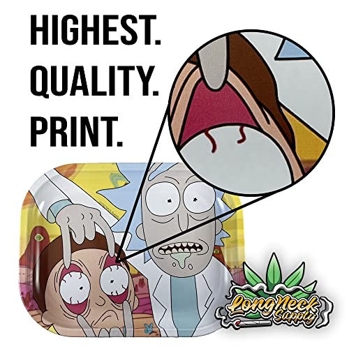Long Neck Supply - Metal Rolling Tray Storage Smoke Accessories Cigarette Trays for Magnetic Set Kit - Peeled Eyes 7" x 5.5"…