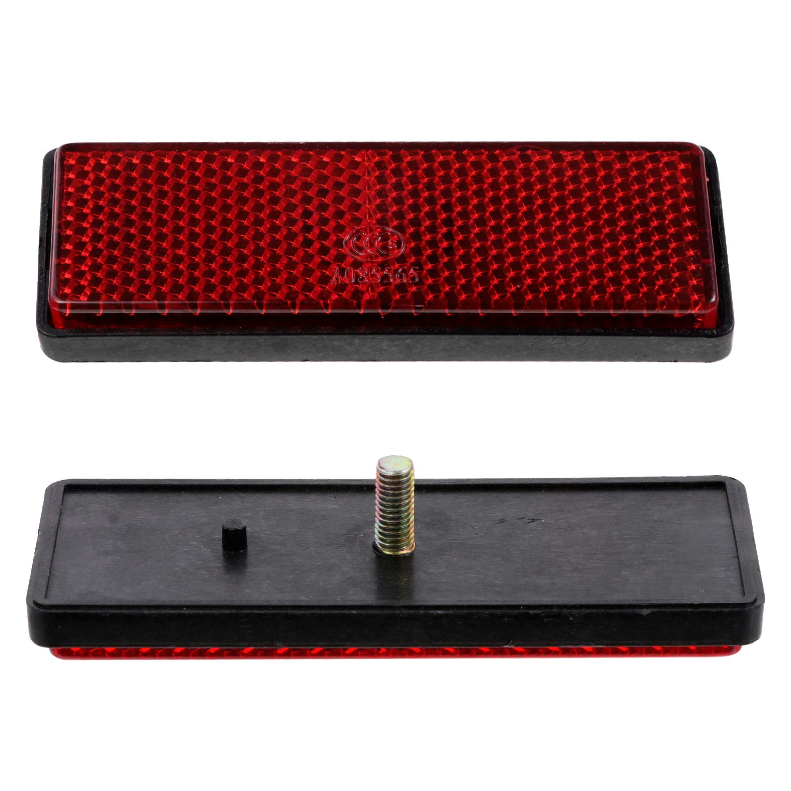 DOITOOL 10Pcs Rear Reflactors Rectangular Bicycle Bike Safety Caution Warning Reflector for Bike Motorcycles Trailer Gate Posts (Red)