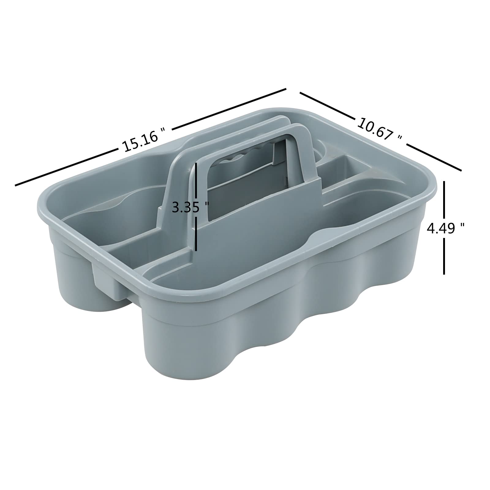 Melontray 6 Pack Plastic Cleaning Supply Caddy, Cleaning Caddy Organizer with Carry Handle, Gray