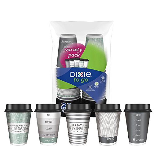 Dixie Go Perfectouch Paper Cups and Lids, Pack of 2-52 Count, 12 Ounce (2 Packs of 26