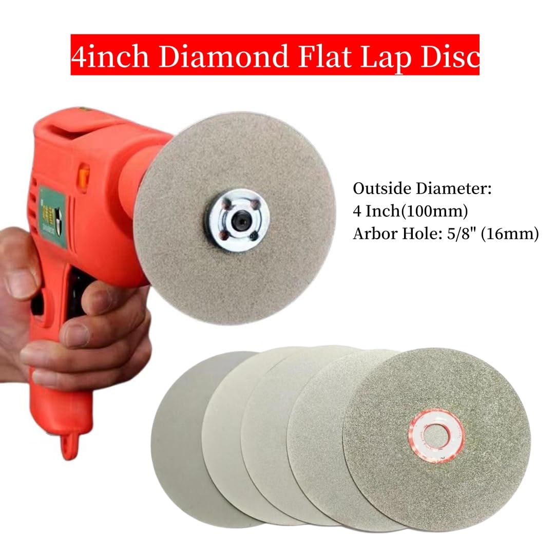 Diamond Flat Lap Disc Set 10 PCS, ENLAYER 4Inch Diamond Polishing Disc 80/100/200/400/600/800/1000/1500/2500/3000 Grit Wheel Lapping Grinding Disc Tool for Cutting or Sanding Stone and Glass
