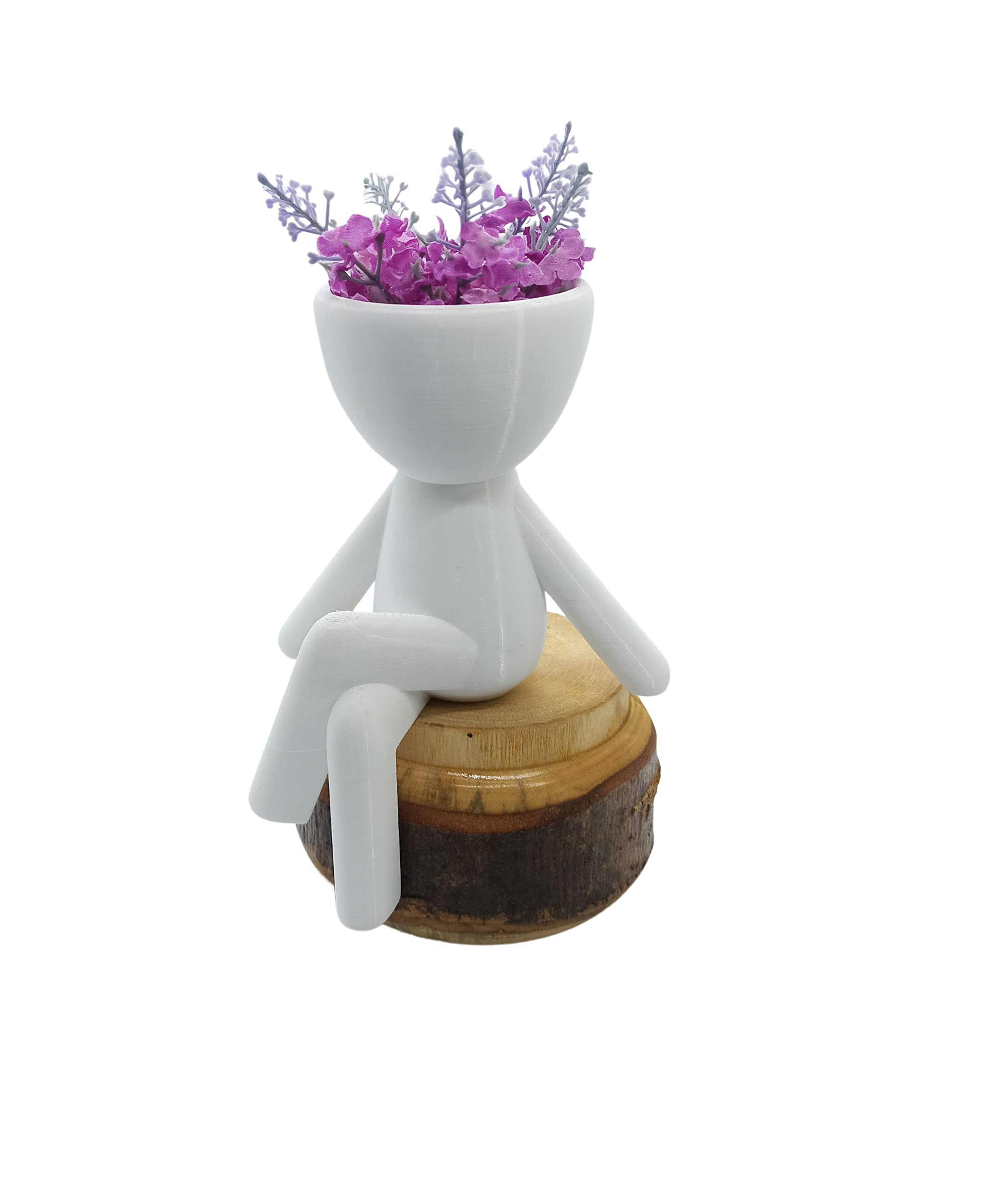 DUHALINE Humanoid Flower Pot, 3D Printing Head Planter Pot, Decorative PLA Succulent Planter, Mini Flower Pot with Shape of A Human Face, Human Shaped Mini Cactus Pot (D:2.56β) (Blue)