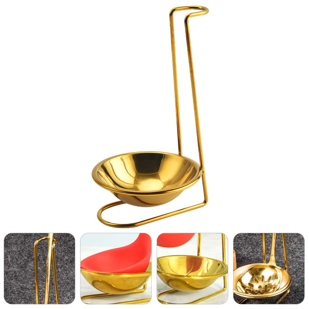 DOITOOL Stainless Steel Soup Ladle Spoon Rest Kitchen Utensil Rest Gold