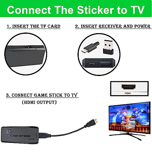 Uberwith Retro Game Console,Retro Game Stick,Plug & Play Video TV Game Stick Within 20000+ Games Built-in, 9 Classic Emulators, 4K HDMI Nostalgia Stick Game for TV, Dual Controllers (64G)