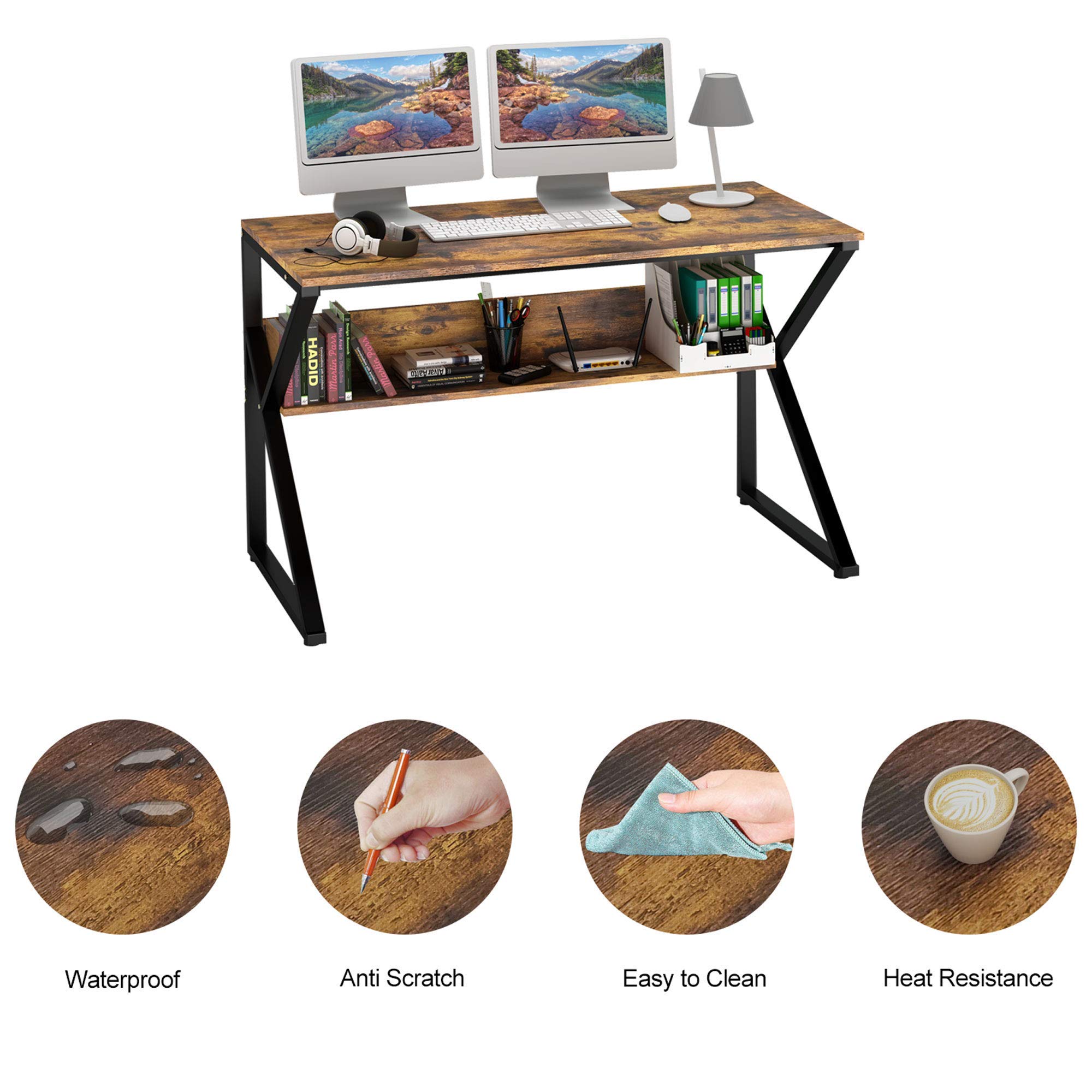 Computer Desk (Rustic Brown)