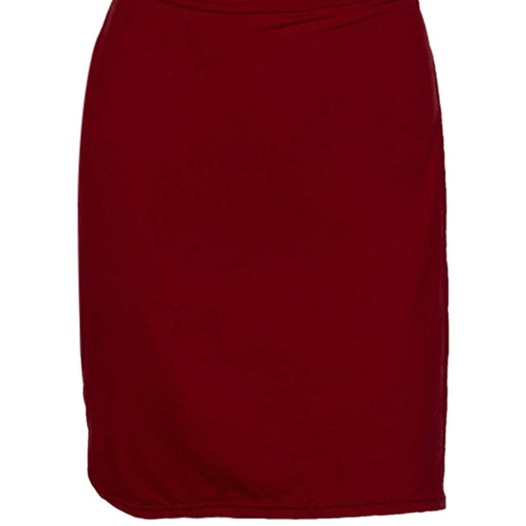 Deep V Neck Sling Dress for Women Sexy Backless Solid Tie Up Halter Dress Side Split Bar Dress Wine