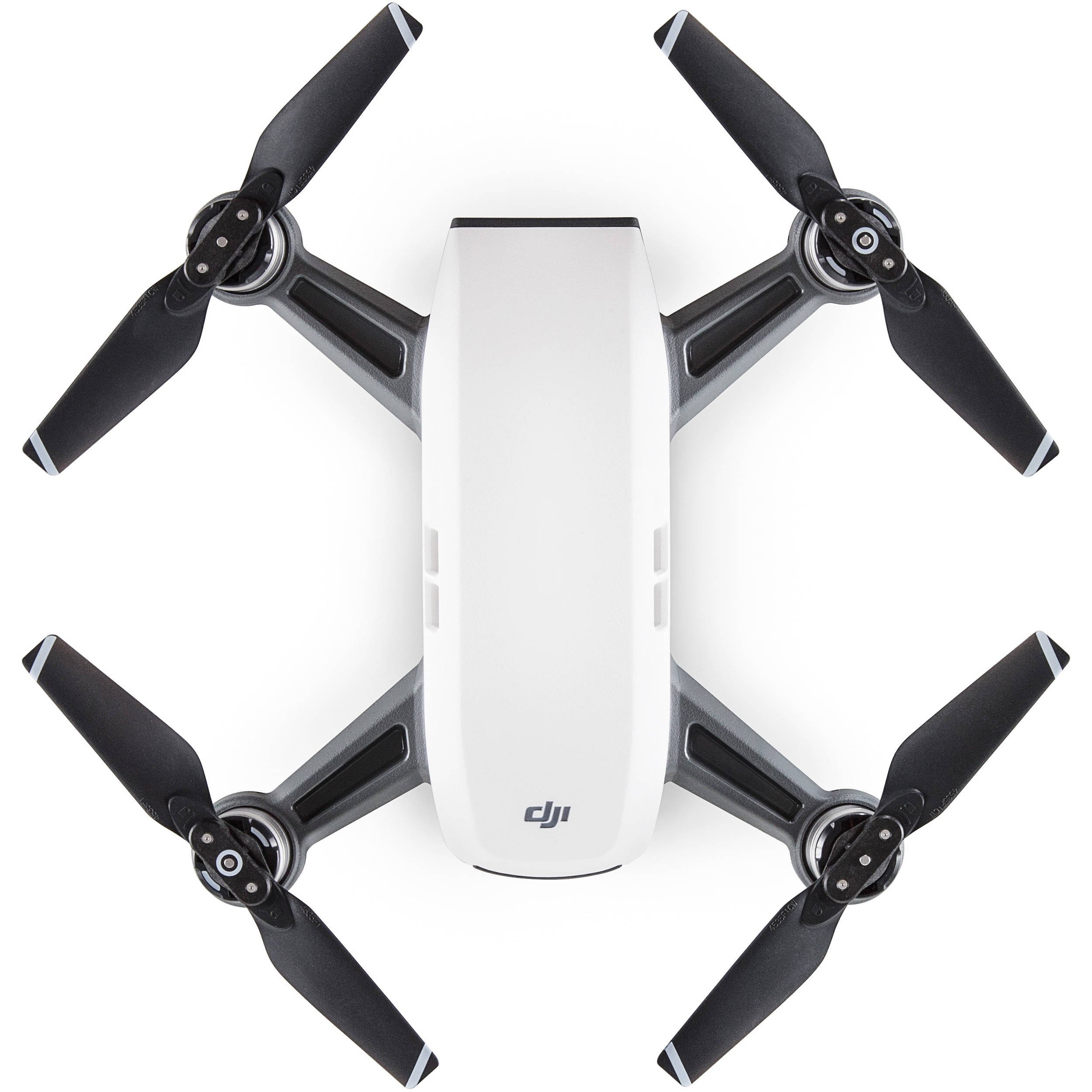 DJI Spark Drone Quadcopter (Alpine White) with Remote Controller, Battery, Sandisk Ultra 32GB Memory Card, Card Reader, Prop Guards Bundle Starter Kit