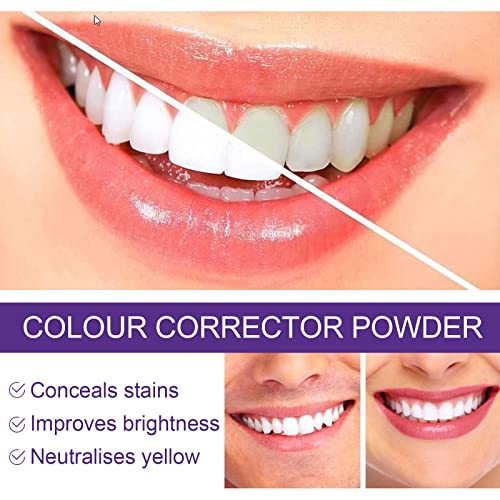 NBHC 2Pcs Teeth Colour Corrector Powder, Whiten and Clean Teeth Powder, Washing Remove Stains and Dirt, Freshen Oral Plaque, Brightening Teeth Clean Tooth Toothpaste Powder