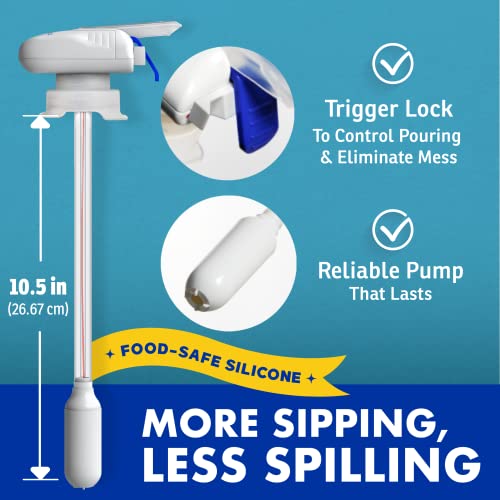 The Magic Tap Automatic Drink Dispenser - Hands-Free Beverage Dispenser for Fridge - Perfect for Milk, Juice - Gifts for Women & Men - 1 Pack, White