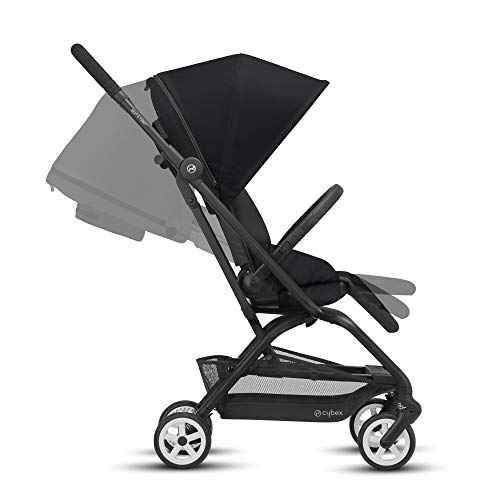 CYBEX Eezy S Twist 2 Stroller, 360° Rotating Seat, Parent Facing or Forward Facing, One-Hand Recline, Compact Fold, Lightweight Travel Stroller, Stroller for Infants 6 Months+, Deep Black