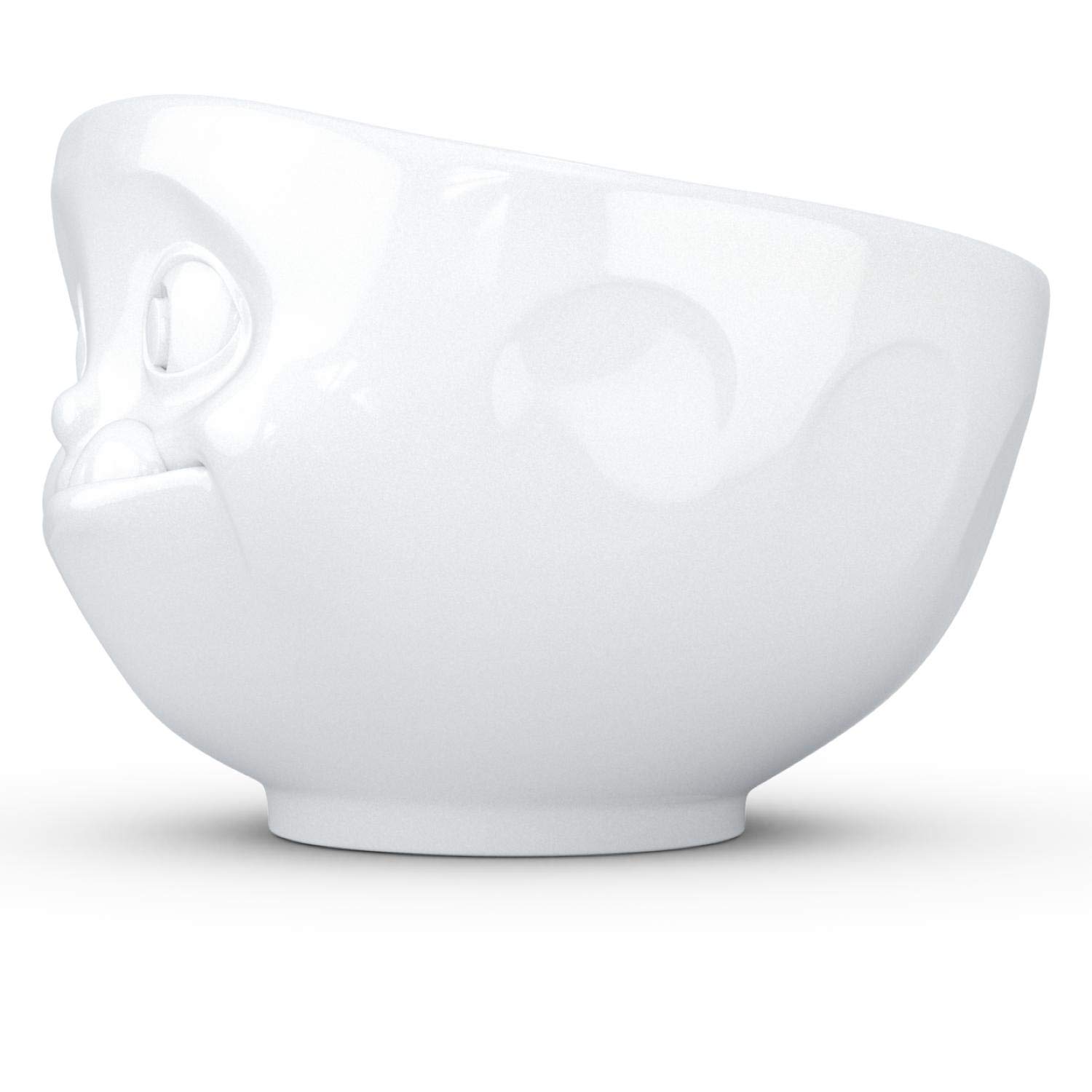 FIFTYEIGHT PRODUCTS TASSEN XL Porcelain Bowl, Tasty Face Edition, 33 oz. White (Single Bowl), Extra Large Bowl