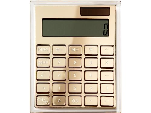 russell+hazel Acrylic Calculator, Clear with Gold-Toned Hardware.25β x 5.875β x 4.375β (51179)