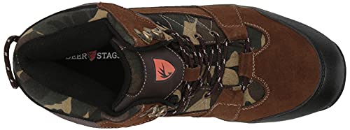 Deer Stags Men's Hiker Hiking Boot, Brown Suede/Camo Mesh, 10