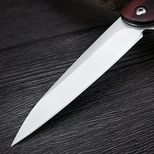 HUAAO 8.5’’ Folding Knife, Pocket Knife with Clip, Liner Lock, Flipper Open, for Hunting Survival Hiking Camping