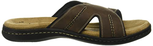 Dockers Men's Slide Sandal, Dark Brown, 10 Wide