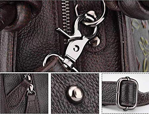 Women Handbag Genuine Leather Satchel Purse Handbag Vintage Top Handle Handbag Work Tote Bag (Green)