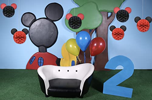 Mickey Birthday Party Decorations - Mickey Inspired Honeycomb Hanging Mouse Ears - Cartoon Mouse Birthday Decorations - 6 Mickey Honeycomb Balls by Jolly Jon (Honeycomb Only)